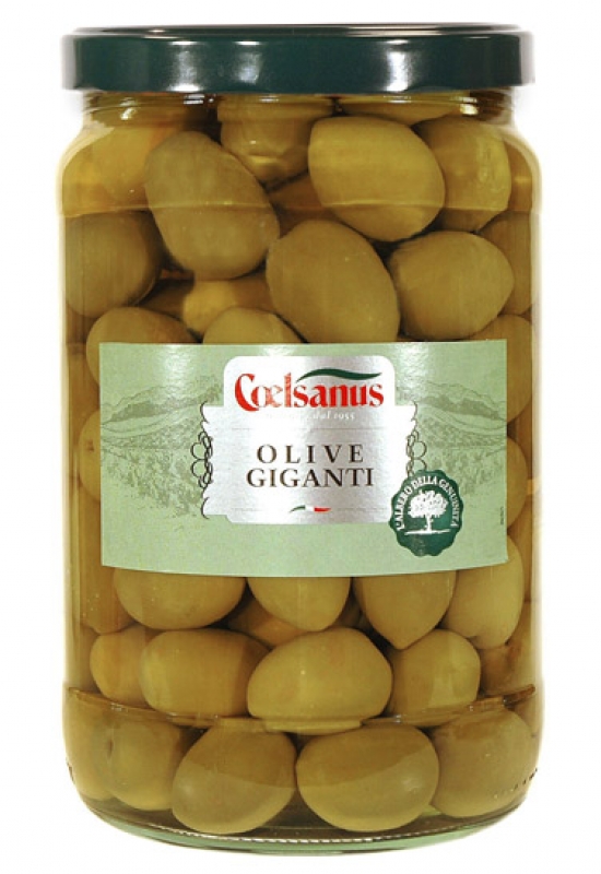 Pitted Giant Green Olives - OLIVES AND CAPERS - FOOD SERVIC